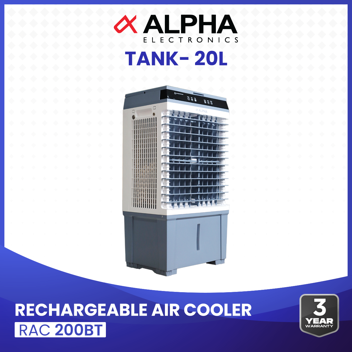 Alpha Rechargeable Air Cooler (RAC200BT) – Better Employee